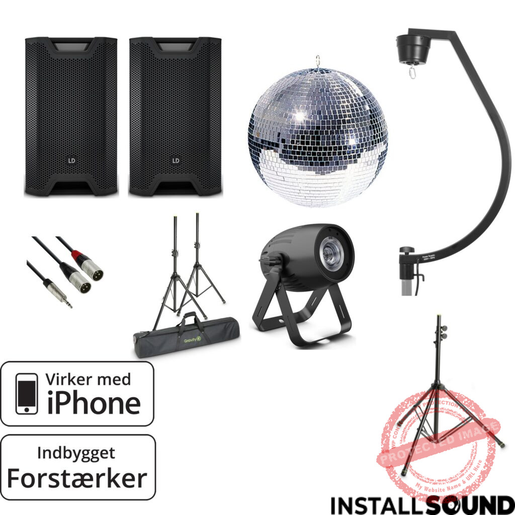 Lej diskokugle til festen | Billig leje af højtaler og festlys